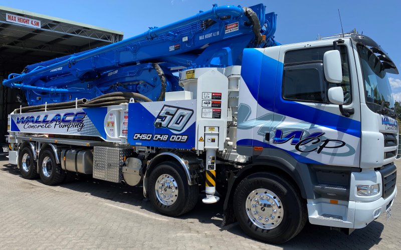 WCP050 50m Truck Mounted Boom Pump 50m Horizontal Reach Wallace